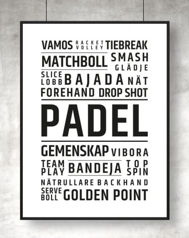 Padel tavla med text - MinArt - posters och tavlor